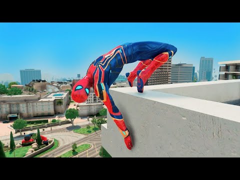 GTA 5 | Gta 5 Spiderman Falling off Highest Buildings | Gta 5 Spiderman ...