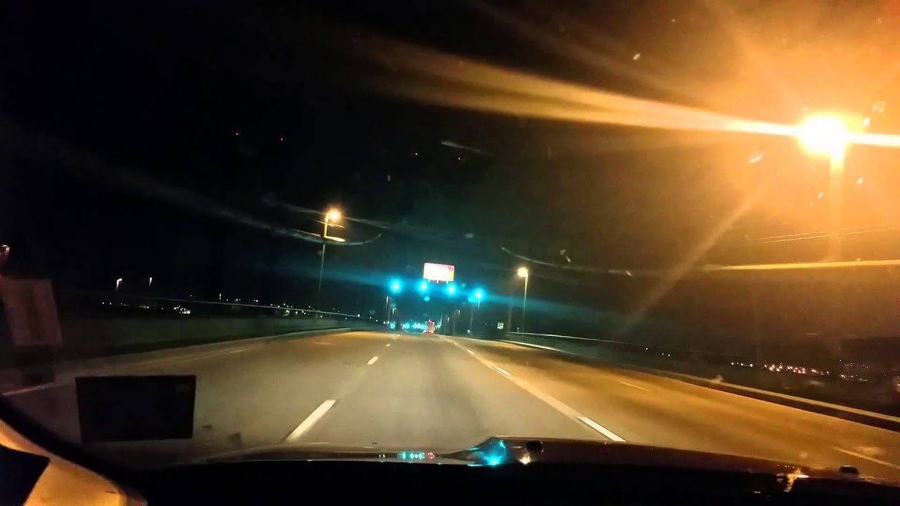 Driving on the Delaware Memorial Bridge from New Jersey to Delaware at ...