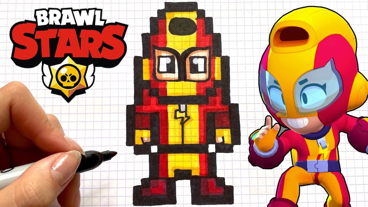 TUTO DESSIN (DEBUTANT) MAX PIXEL ART BRAWL STARS - YouTube