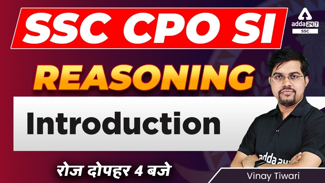 SSC CPO 2022 | SSC CPO Reasoning Classes by Vinay Tiwari | Syllabus ...