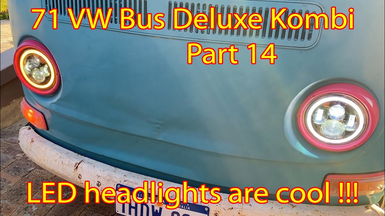 71 VW Bus Deluxe Kombi Restoration Part 14 - Wiring LED Headlights ...