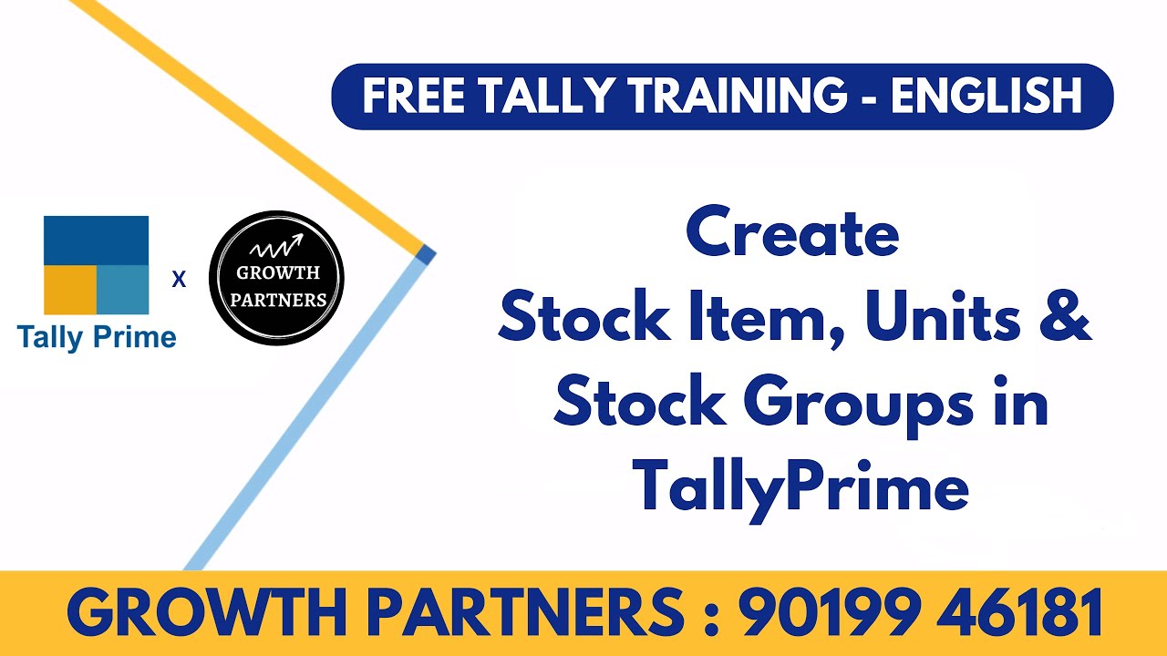 Create Stock Item, Units & Stock Groups in TallyPrime - YouTube