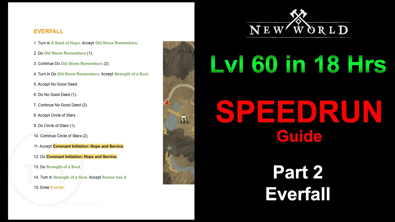 New World Fresh Start | SPEEDRUN Guide Part 2 (Everfall) - YouTube