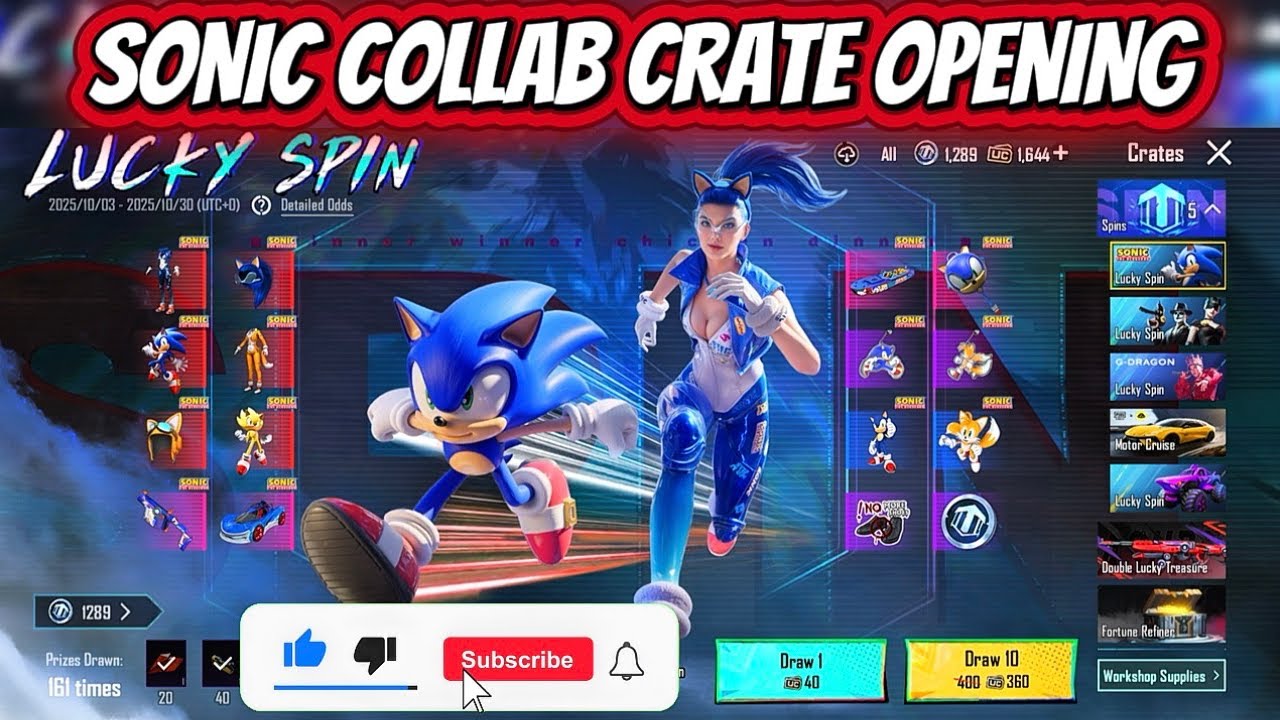 NEW SONIC LUCKY SPIN CRATE OPENING | SONIC x PUBG MOBILE COLLAB 🔥 ...