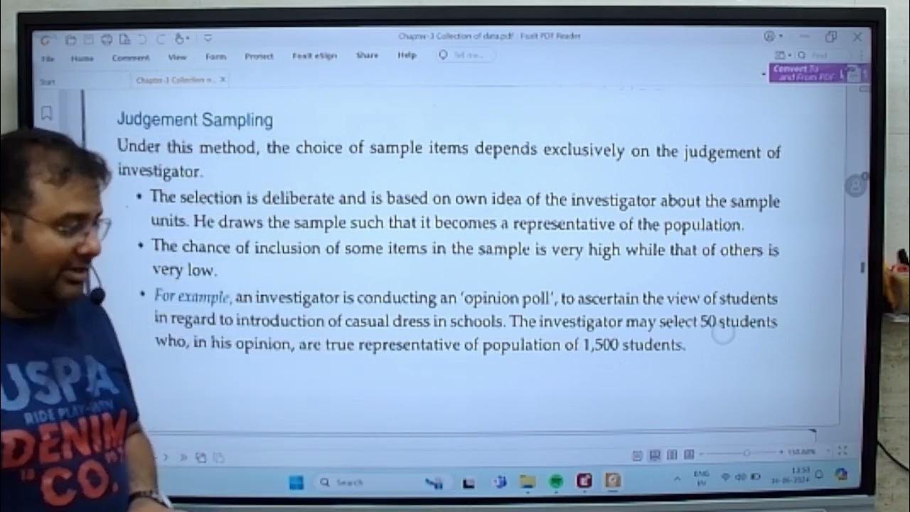 CLASS- 11 STATISTICS ( TOPIC : NON - RANDOM SAMPLING) - YouTube
