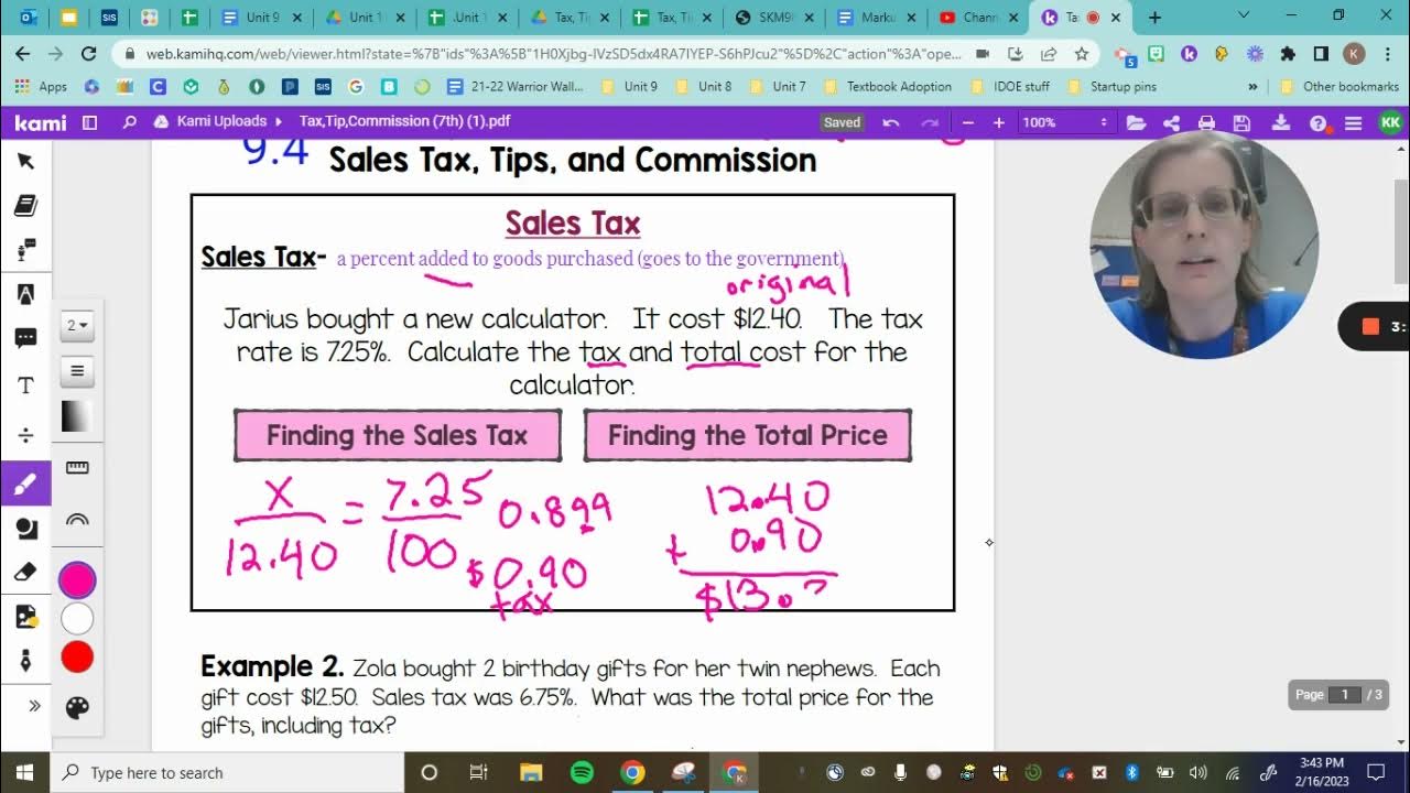 9.5 Notes Tax, Tip, Commission - YouTube