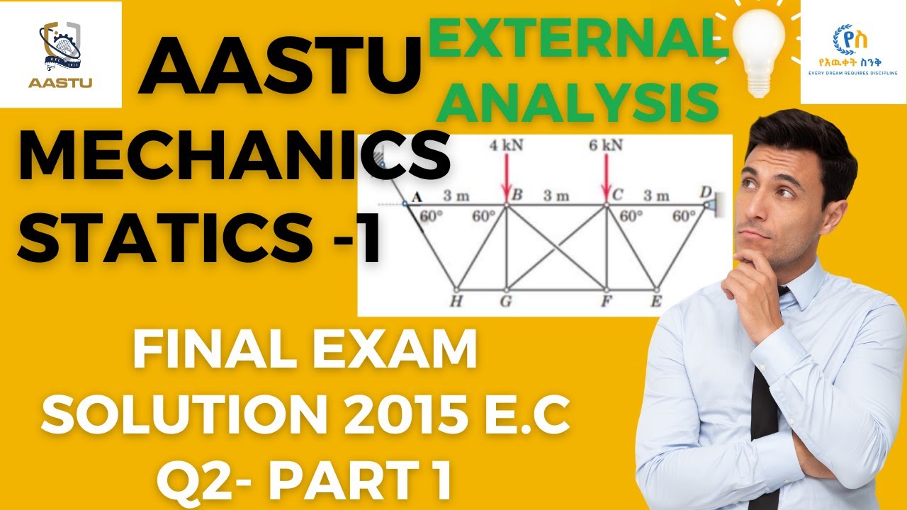 Mechanics final exam AASTU 2015 Q2 Part 1. Determine the forces in ...