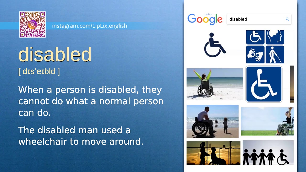 Disabled : B1 level english vocabulary lesson, www.LipLix.com - YouTube
