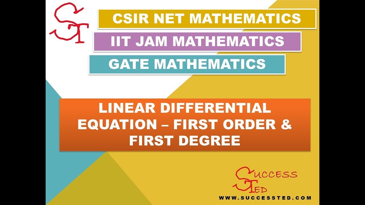 LINEAR DIFFERENTIAL EQUATION - FIRST ORDER AND FIRST DEGREE - YouTube