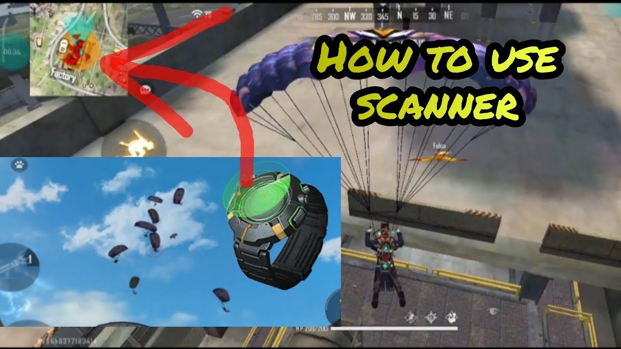 How to use scanner in free fire while landingl Freefire mai scanner ...