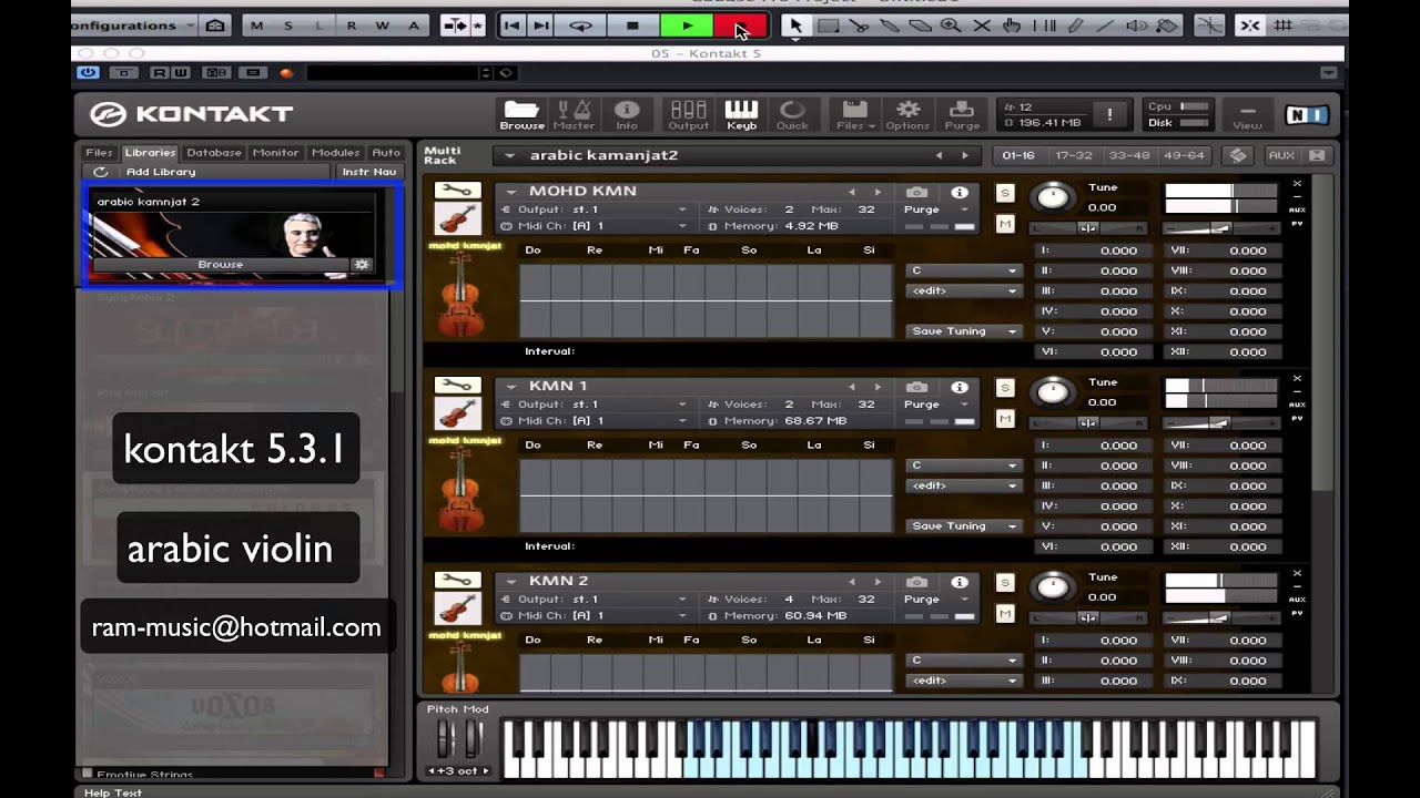 arabic violin with kontakt 5.3.1 - YouTube