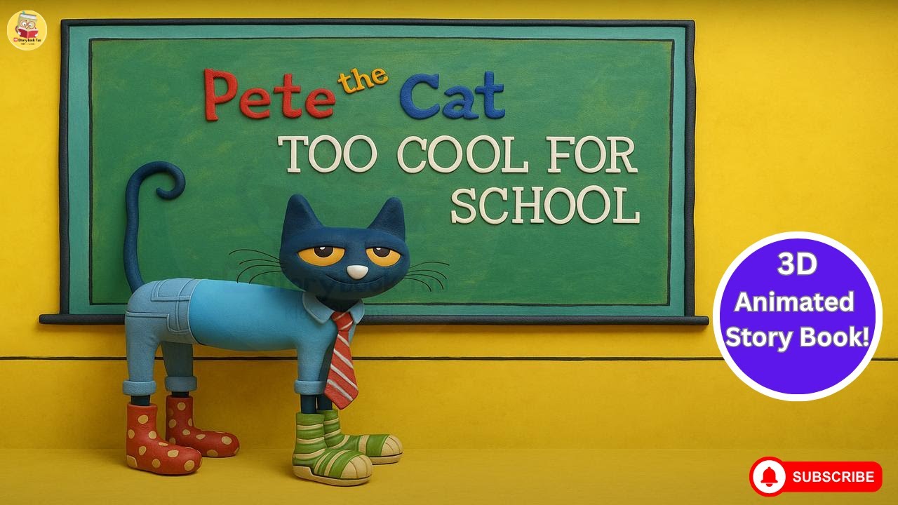 3D Pete the Cat: Too Cool for School | 3D Animated Story for Kids | 3D ...