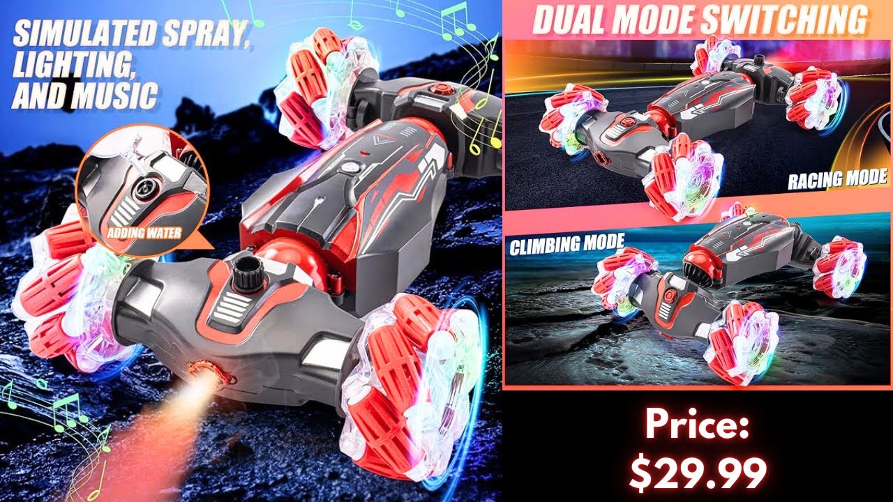 4WD Stunt Car, 2.4 GHz Gesture Sensor RC Cars, Double-Sided Vehicle 360 ...