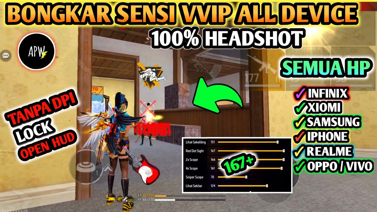 👹UPDATE ‼️PENGATURAN SENSI FF AUTO HEADSHOT ONE SHOT ☠️🎯 SENSITIVITAS ...