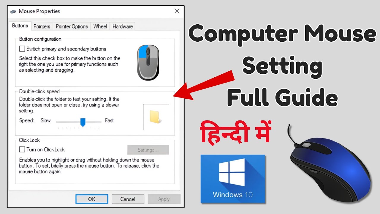 Mouse Properties Settings in Windows | Mouse Speed, Pointer & Click ...