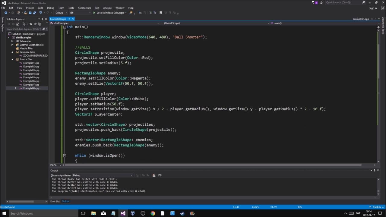 SFML C++ Tutorial 08 | Shooter game with many projectiles and enemies! - YouTube