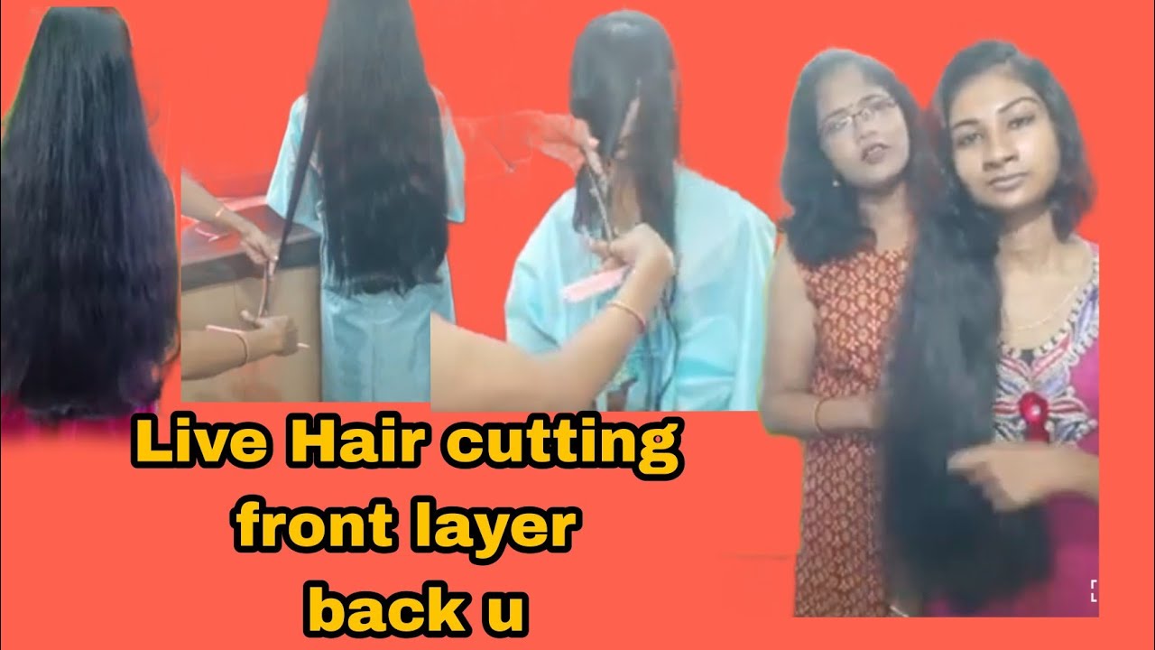 Live hair cutting || How to do long hair cut front layer ...