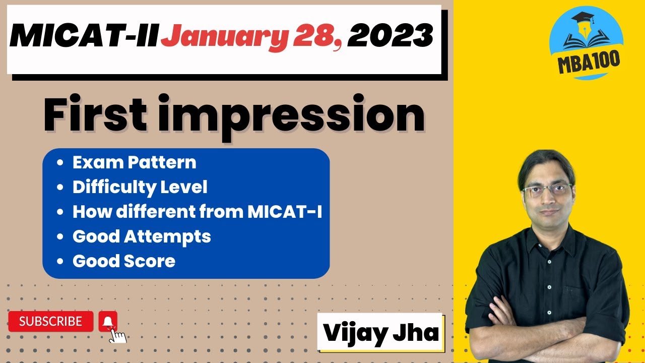 MICAT - II 2023 exam analysis, first Impression, MICAT 2 good scores ...