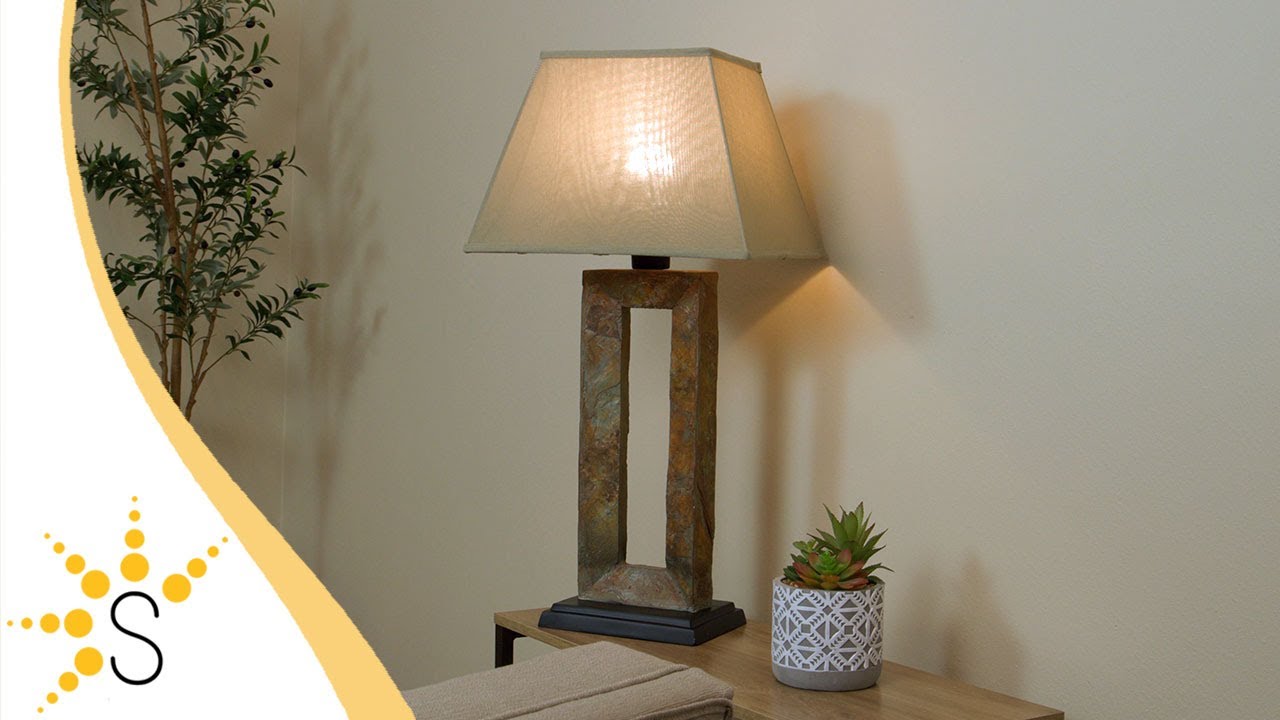 Sunnydaze Open Rectangle Side Table Lamp - Indoor or Outdoor - 31" H ...