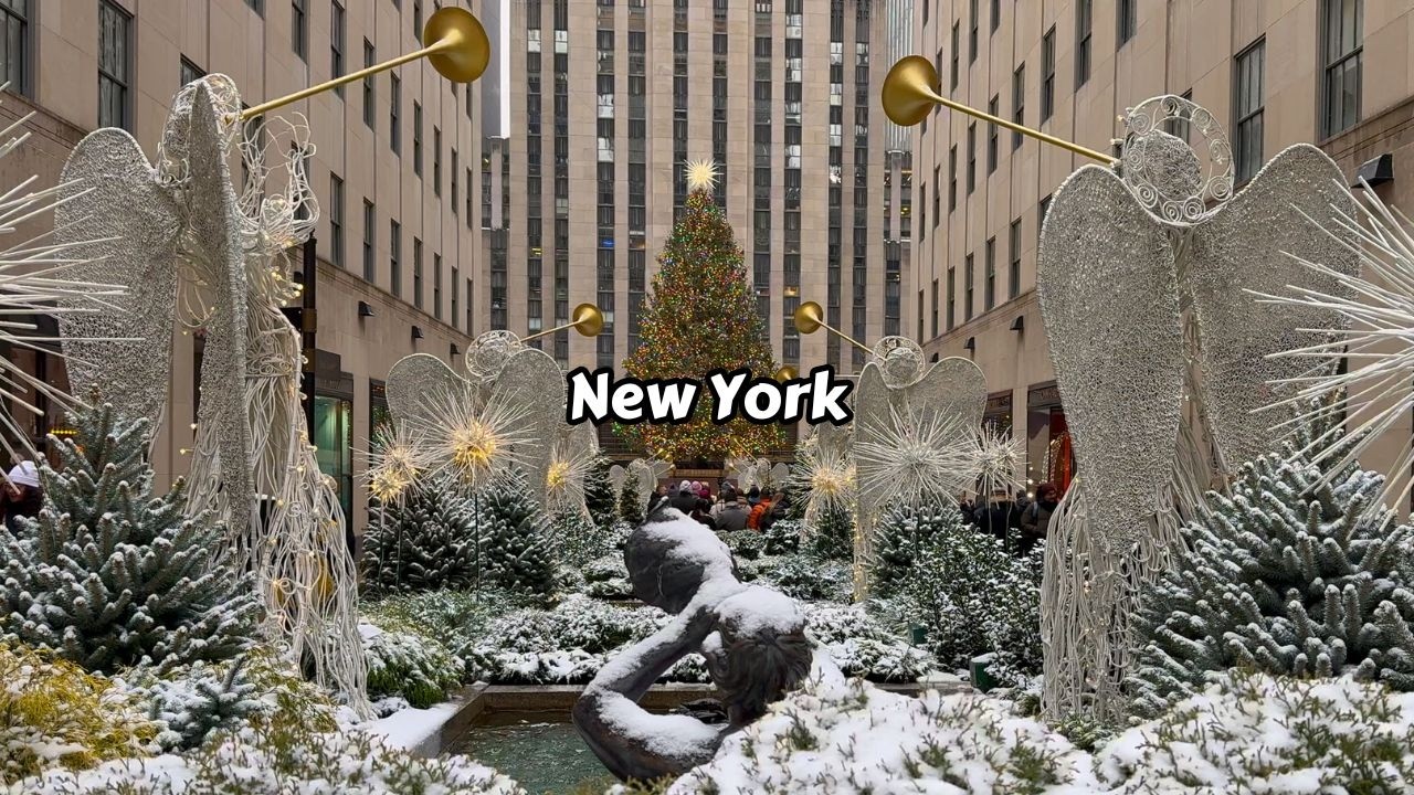 Winter Christmas Walk In New York City Snow Ambience 4k Video - YouTube