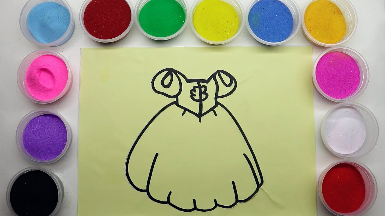 sand painting cute princess dress，coloring for kids, toddlers ，sand ...