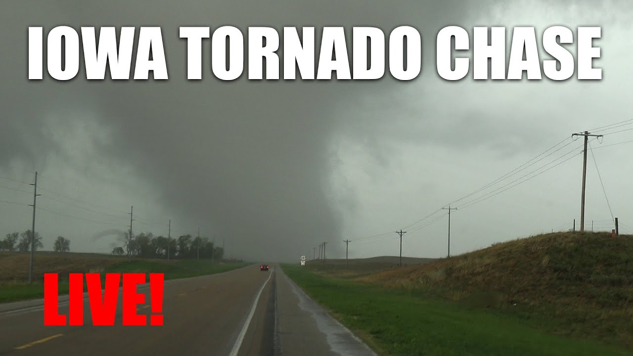 LIVE STORM CHASE, Slight Tornado risk in IOWA! - YouTube