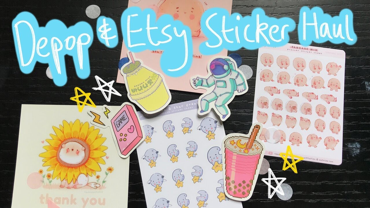 Depop & Etsy sticker haul and my favourite stickers - Katnipp ...
