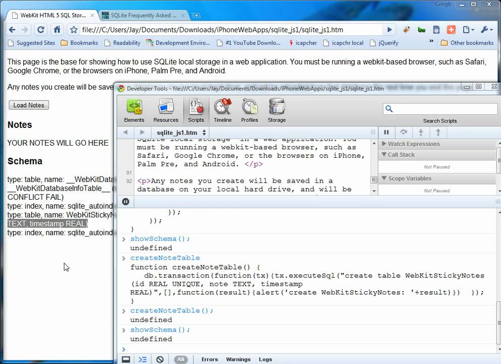 SQLite Programming With Javascript - YouTube