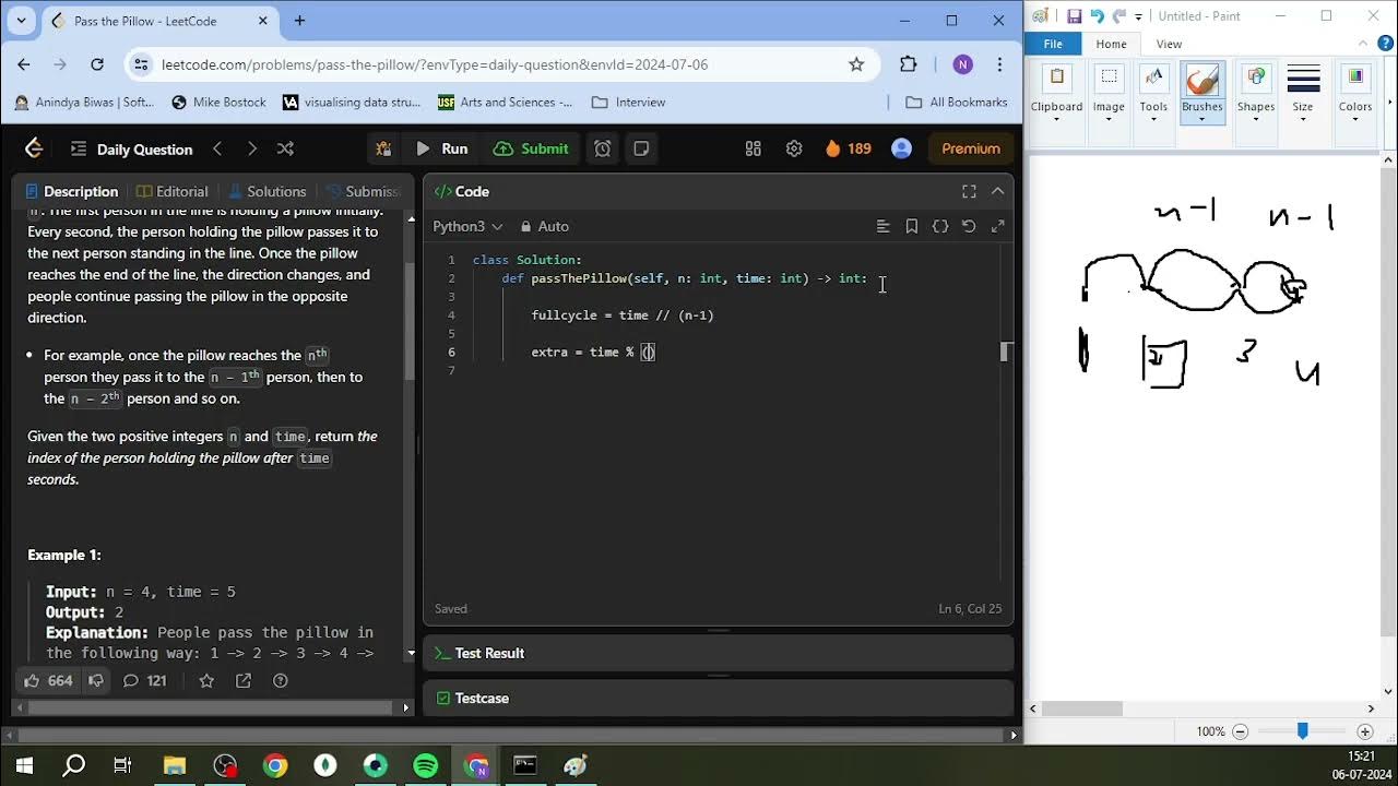 2582 Pass the Pillow_LEETCODE(188)_PYTHON - YouTube