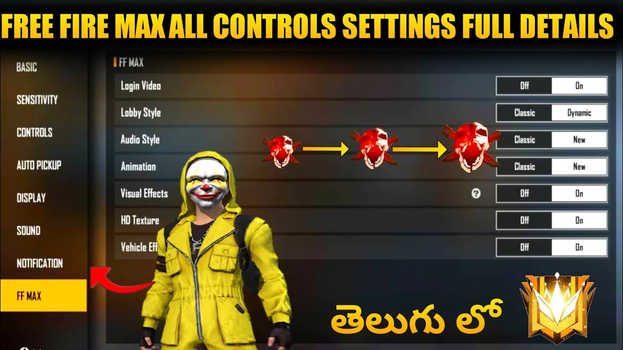 FREE FIRE MAX CONTROLS SETTING FULL DETAILS | FREE FIRE MAX PRO PLAYER ...