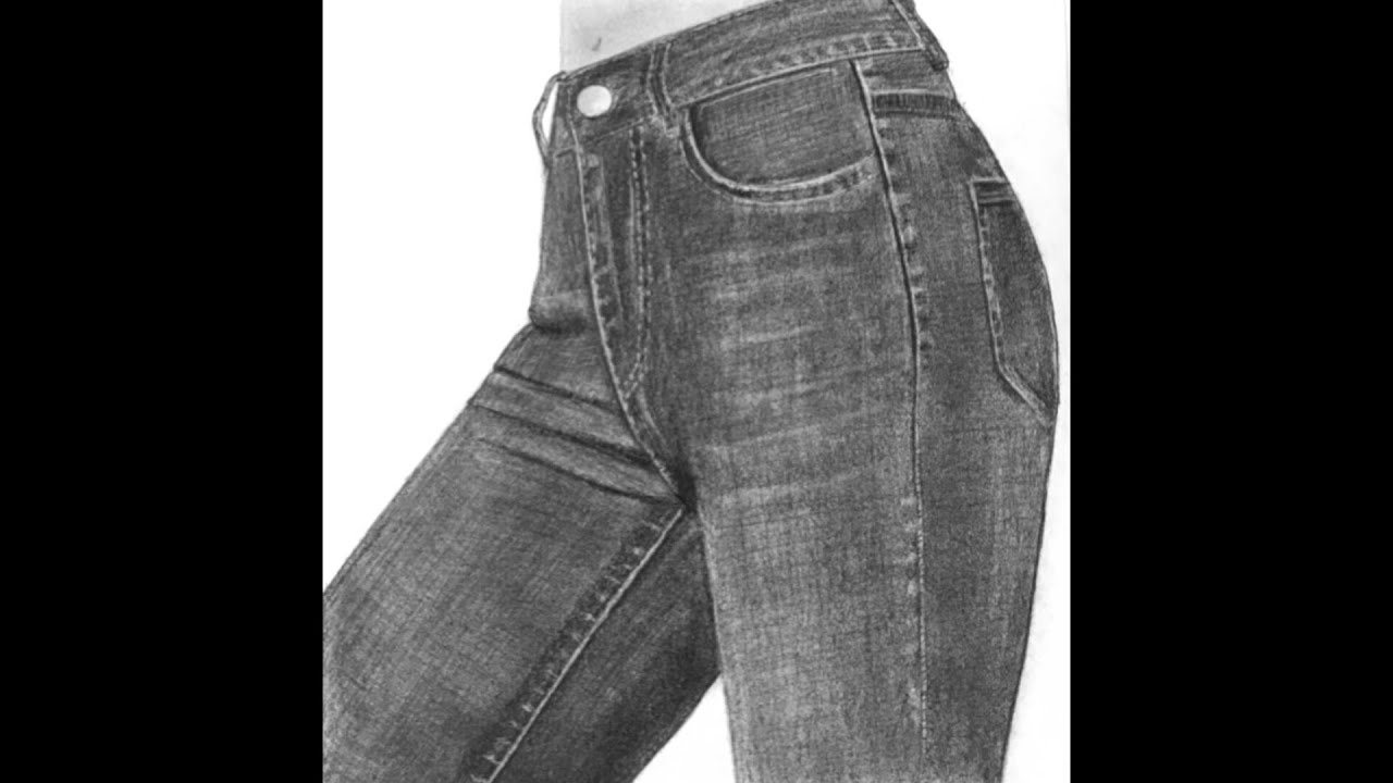 How to draw Jeans texture #jeans #graphitepencildrawing - YouTube