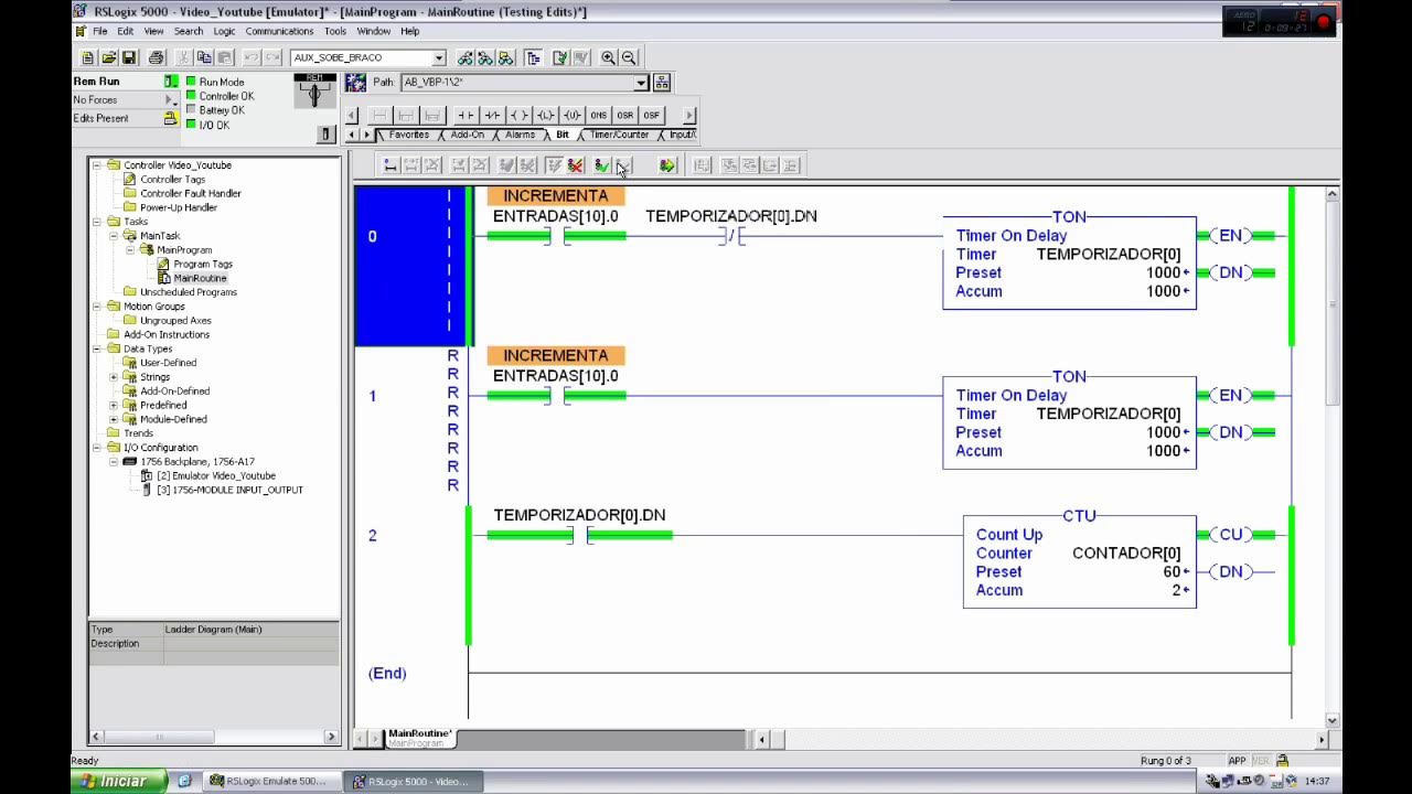Como usar contadores Rslogix 5000 - YouTube