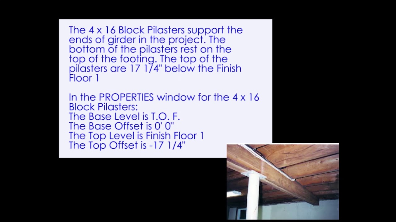 Change PROPERTIES for Block Pilasters Structural Columns in Foundation ...