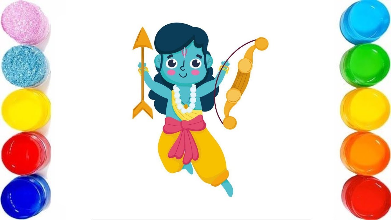how to draw Lord shree Ram easy for kids and toddlers - YouTube