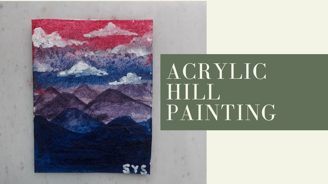 Simple acrylic hill painting|sanzida shifa| - YouTube