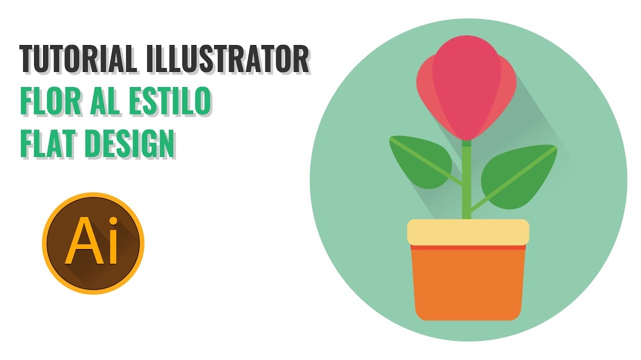 Tutorial illustrator 06: Flor al estilo flat design - YouTube