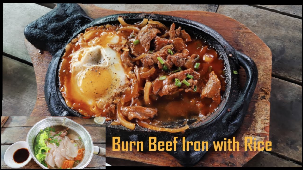 Burn Beef Iron Rice Salad, Fish Soup Noodle Breakfast Yummy Rithisak ...