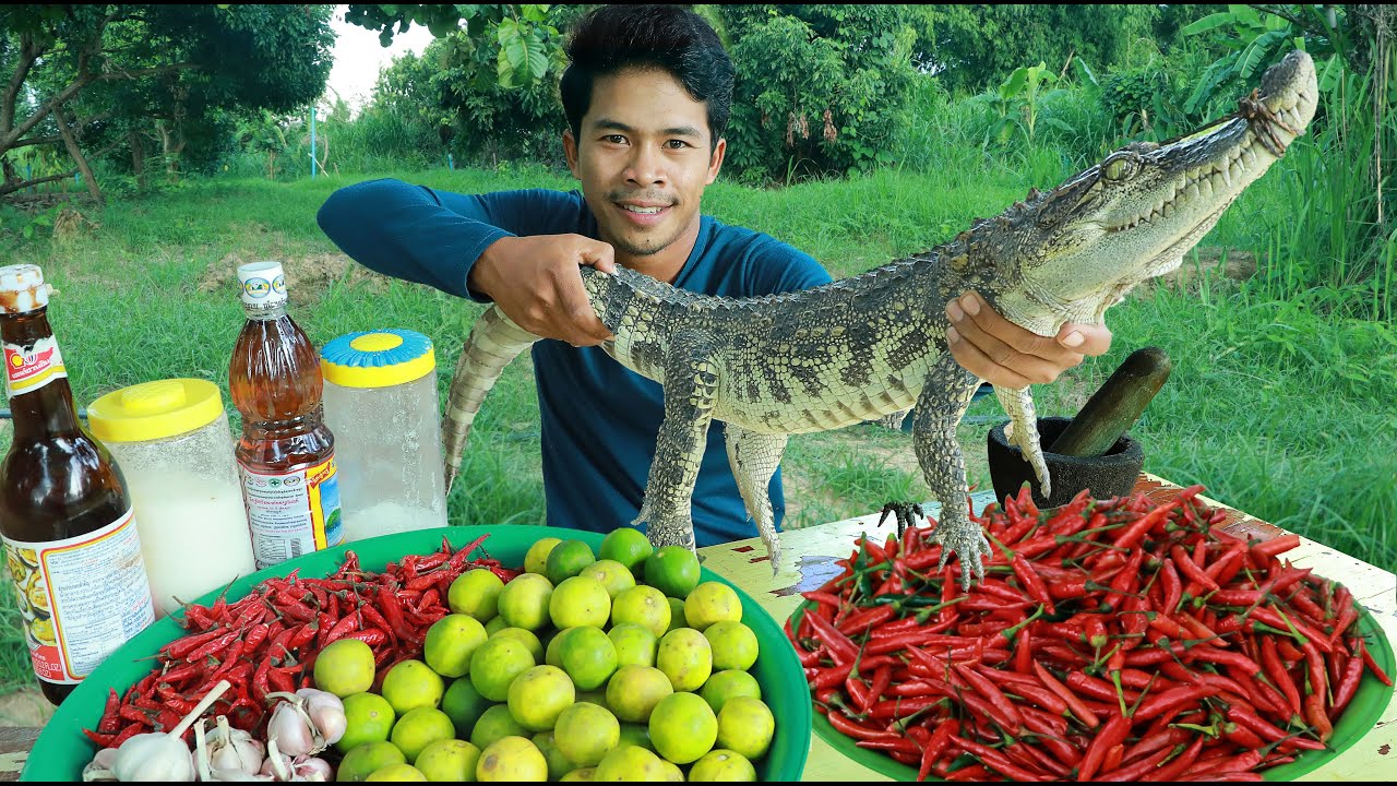 Wow crocodile cook The recipe is really delicious - YouTube