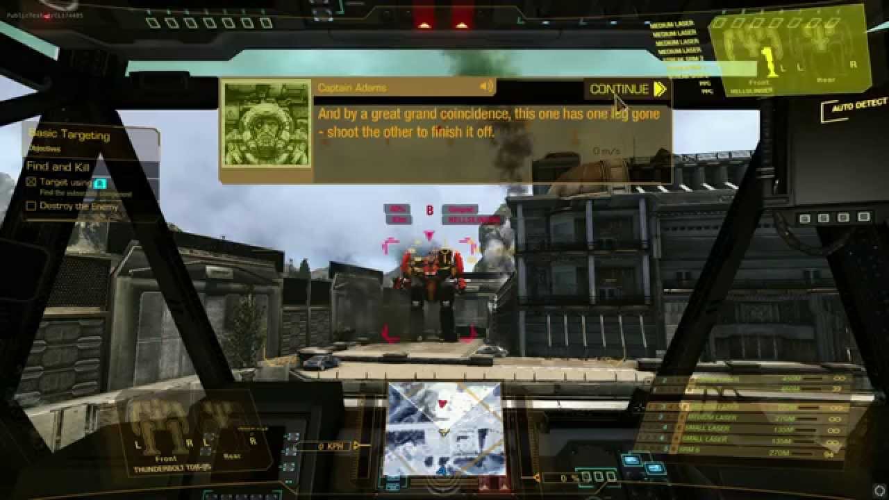 Mechwarrior Online MWO New tutorial first half Learning how to play ...
