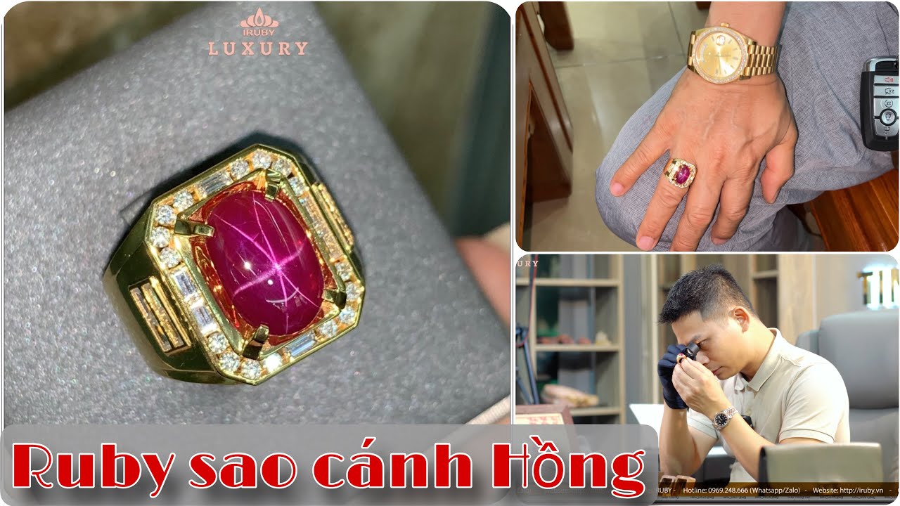 Nhẫn ruby sao cánh hồng đỏ huyết hiếm có, mẫu Chủ Tịch - Mr. Hung Anh - Hải Phòng - IRUBY - YouTube