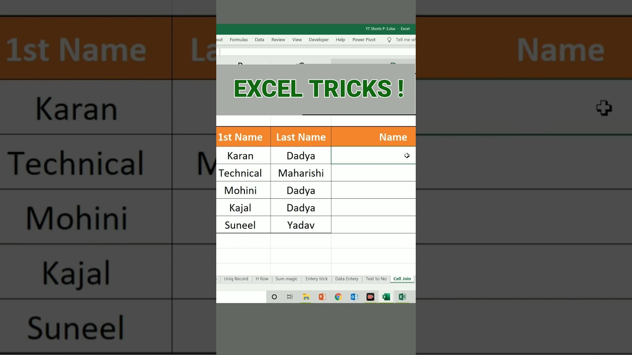 Excel Magic join Text In Excel shorts excel YouTube Excel Magic join Text In Excel shorts excel YouTube