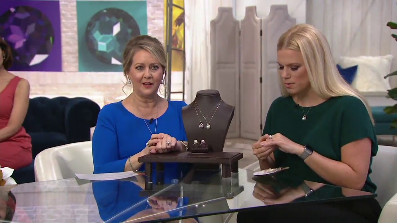 Honora 14K Gold 12mm Ming Cultured Pearl and Diamond Ring on QVC - YouTube