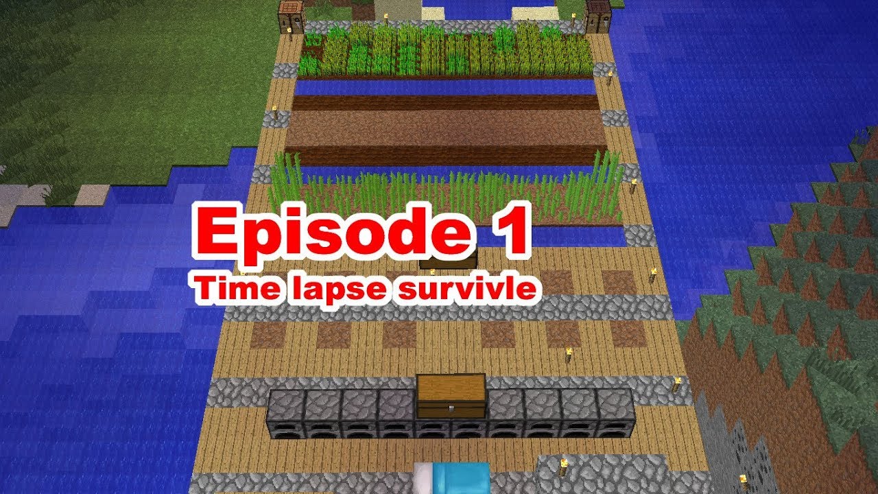 Minecraft Time lapse Survival | Episode 1 | BASE, CAVES, EXPLORATION ...
