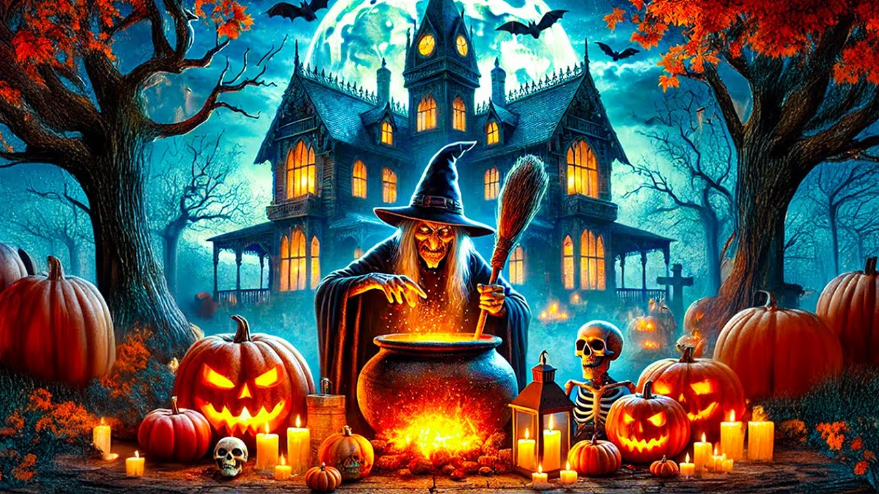 Relaxing Halloween Music 👻 Spooky Halloween Ambience 🎃 Witch, Pumpkin ...
