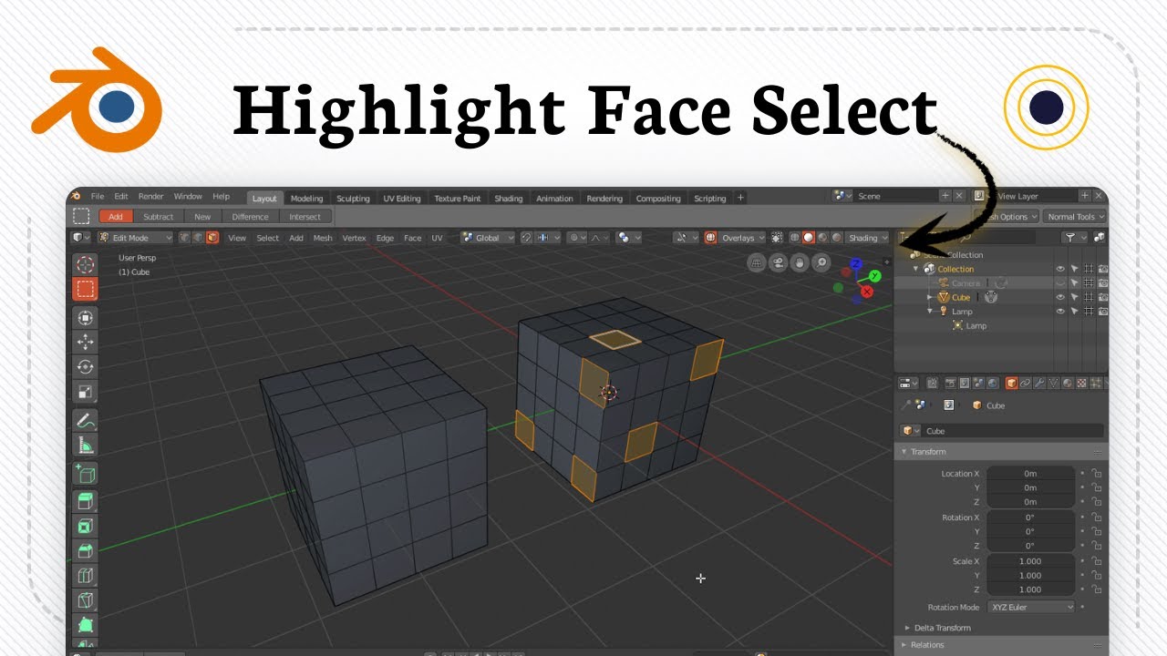 How to select a face in Blender (Geometry Choose) - YouTube