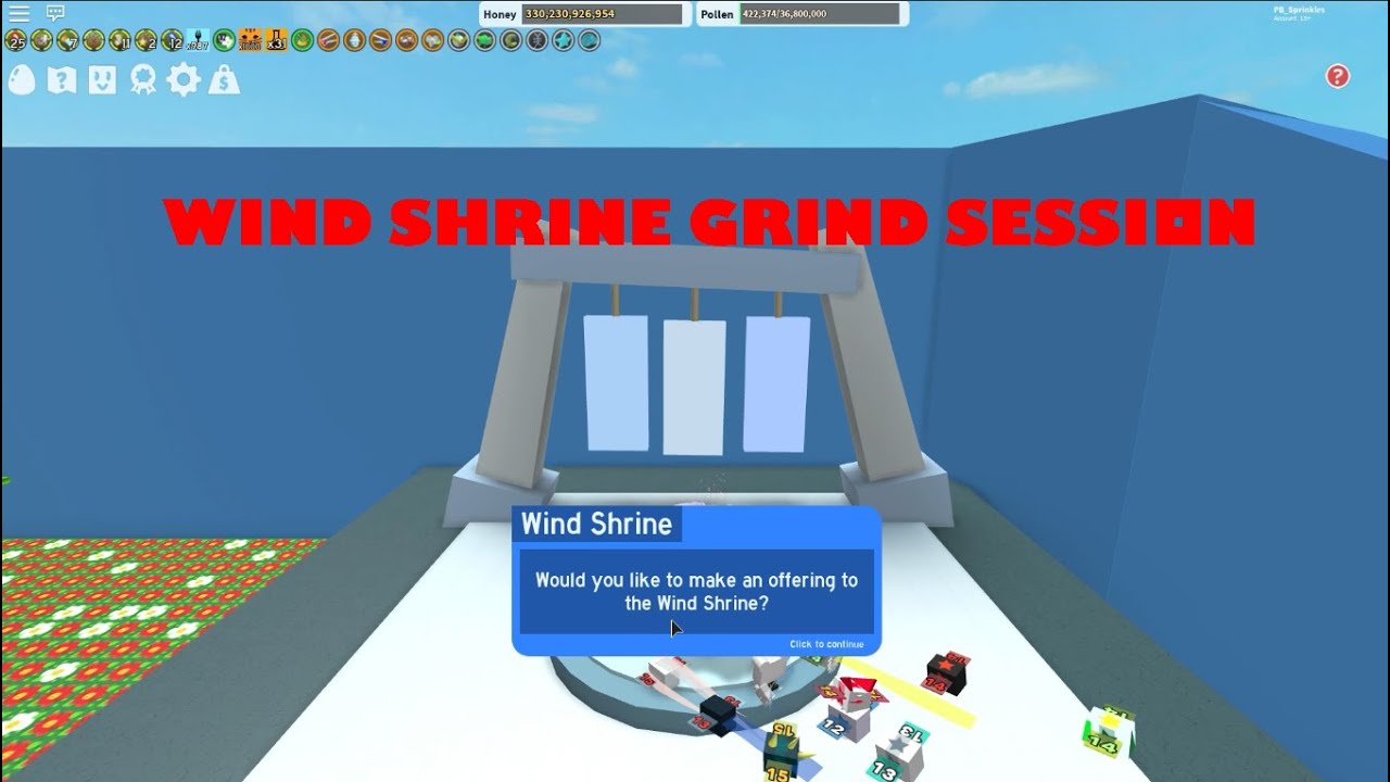Using The Wind Shrine to Grind Honey - Bee Swarm Simulator - Roblox ...