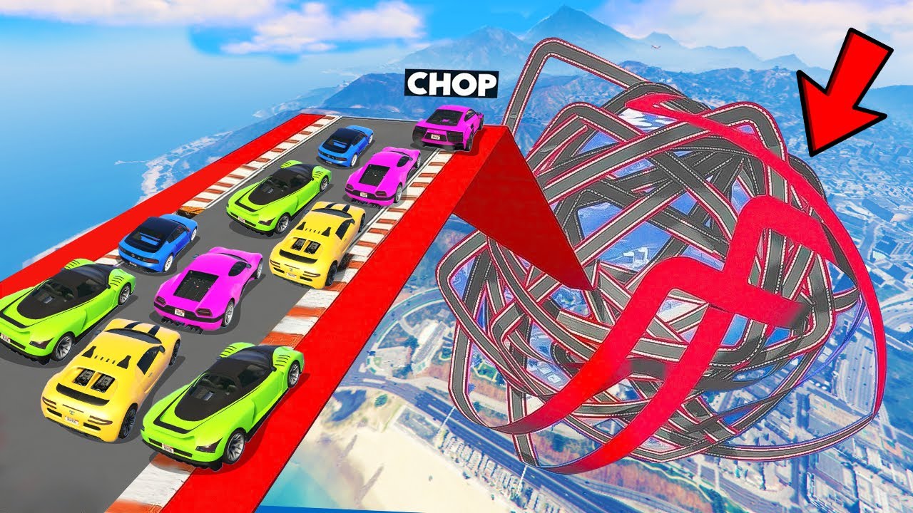 GTA 5 CHOP AND FROSTY COMPLETE THE SCRAMBLED PARKOUR - YouTube