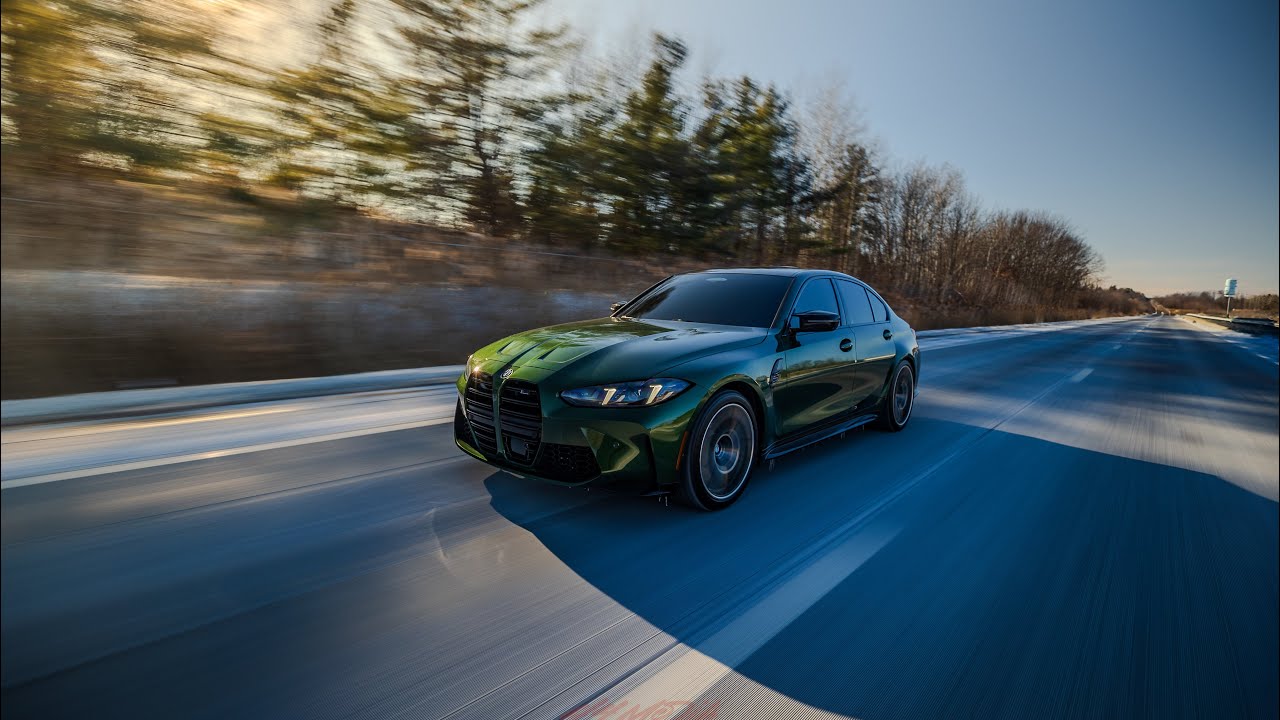 BMW 2025 M3 Comp Cinematic (Anglesey Green) [4K] - YouTube