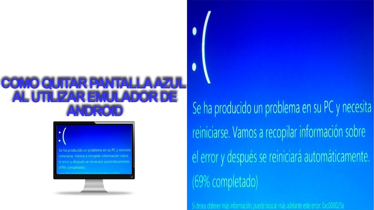 Como quitar pantalla azul en window | emulador de android - YouTube