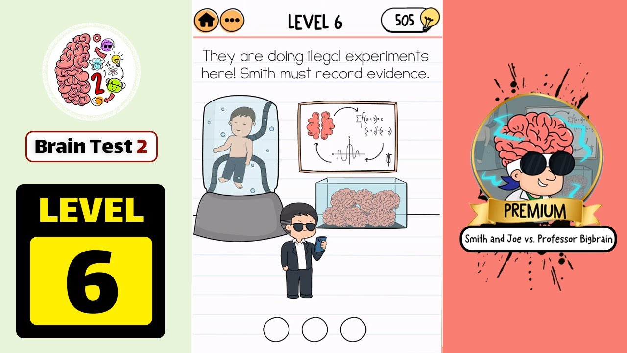 Brain Test 2 Smith and Joe Vs Professor Bigbrain Level 6 Walkthrough ...